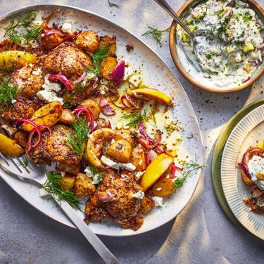 Greek Lemon Chicken and Potato Barbecue Platter | Recipes | M&S Recipe ...