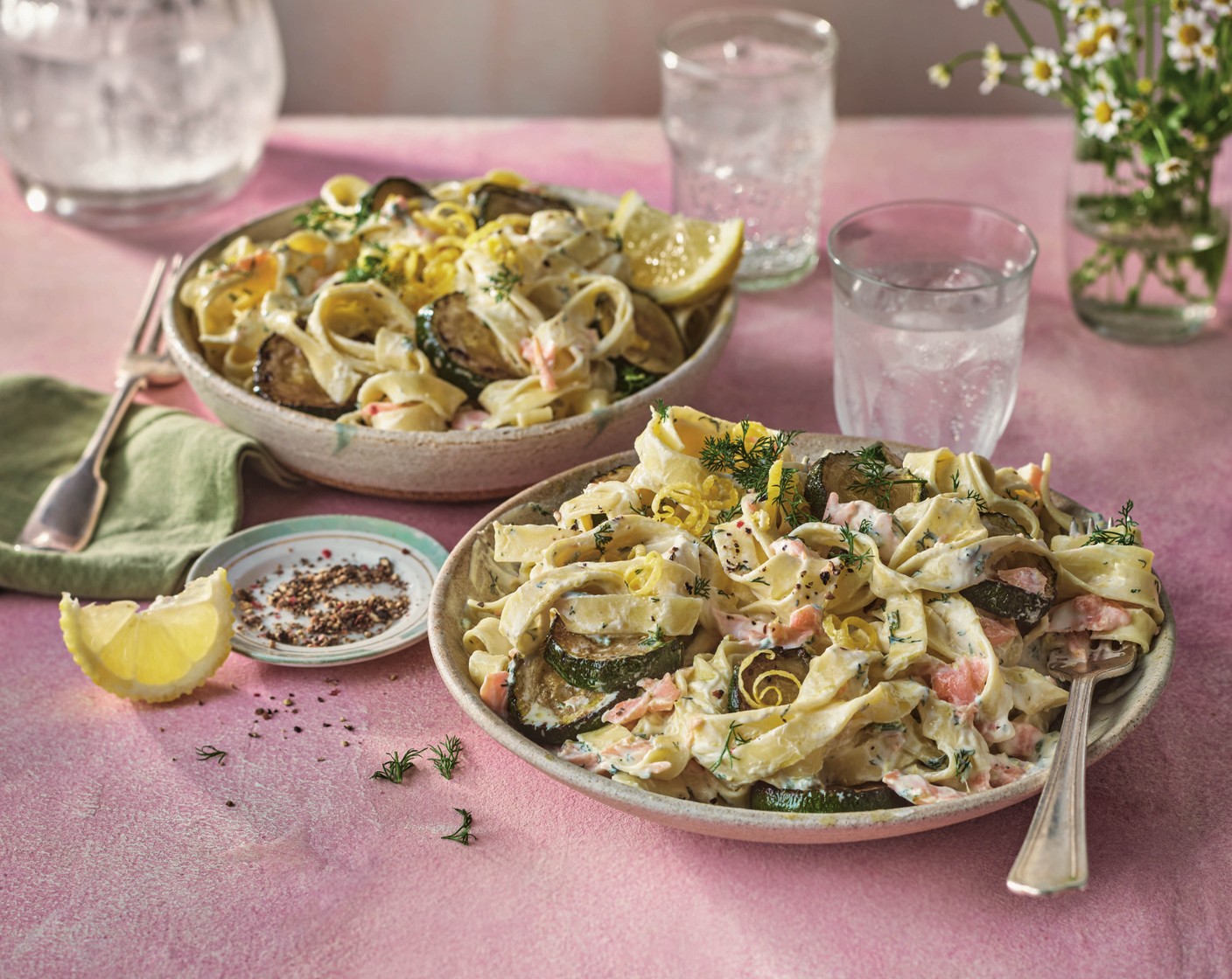Smoked salmon and courgette tagliatelle Recipe | M&S