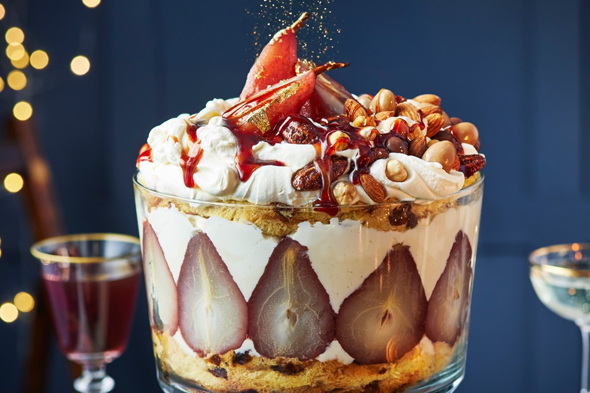 Mulled Pear and Panettone Trifle | Recipes | M&S Recipe | M&S