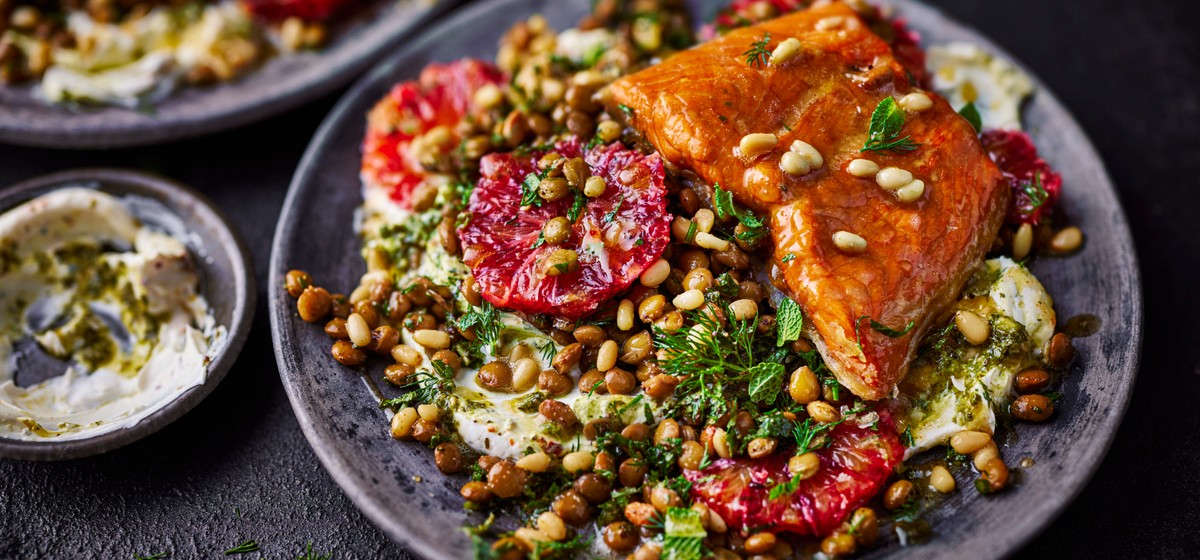 Hot Smoked Trout with Lentils Recipe | M&S Recipe | M&S