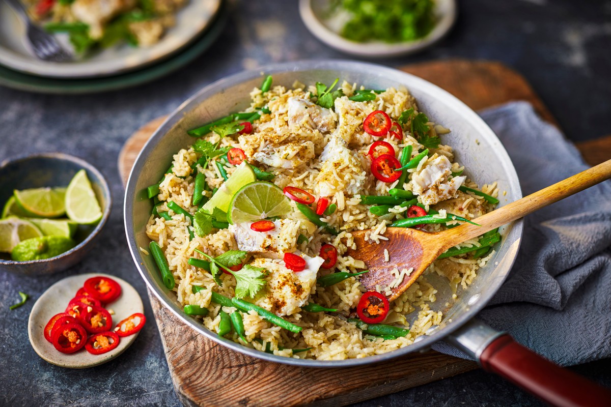 One-Pot Smoked Haddock and Coconut Rice | Recipes | M&S Recipe | M&S
