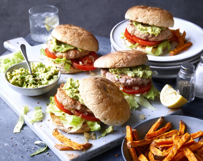 Turkey Burgers with Baked Sweet Potato Fries Recipe | M&S Recipe | M&S