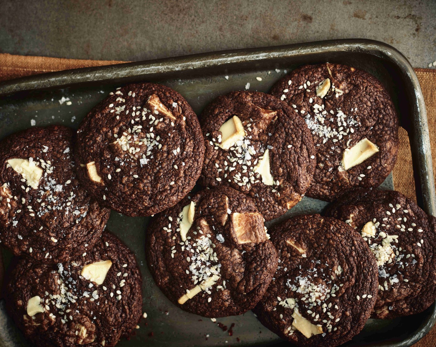 Double-chocolate sesame cookies Recipe | M&S