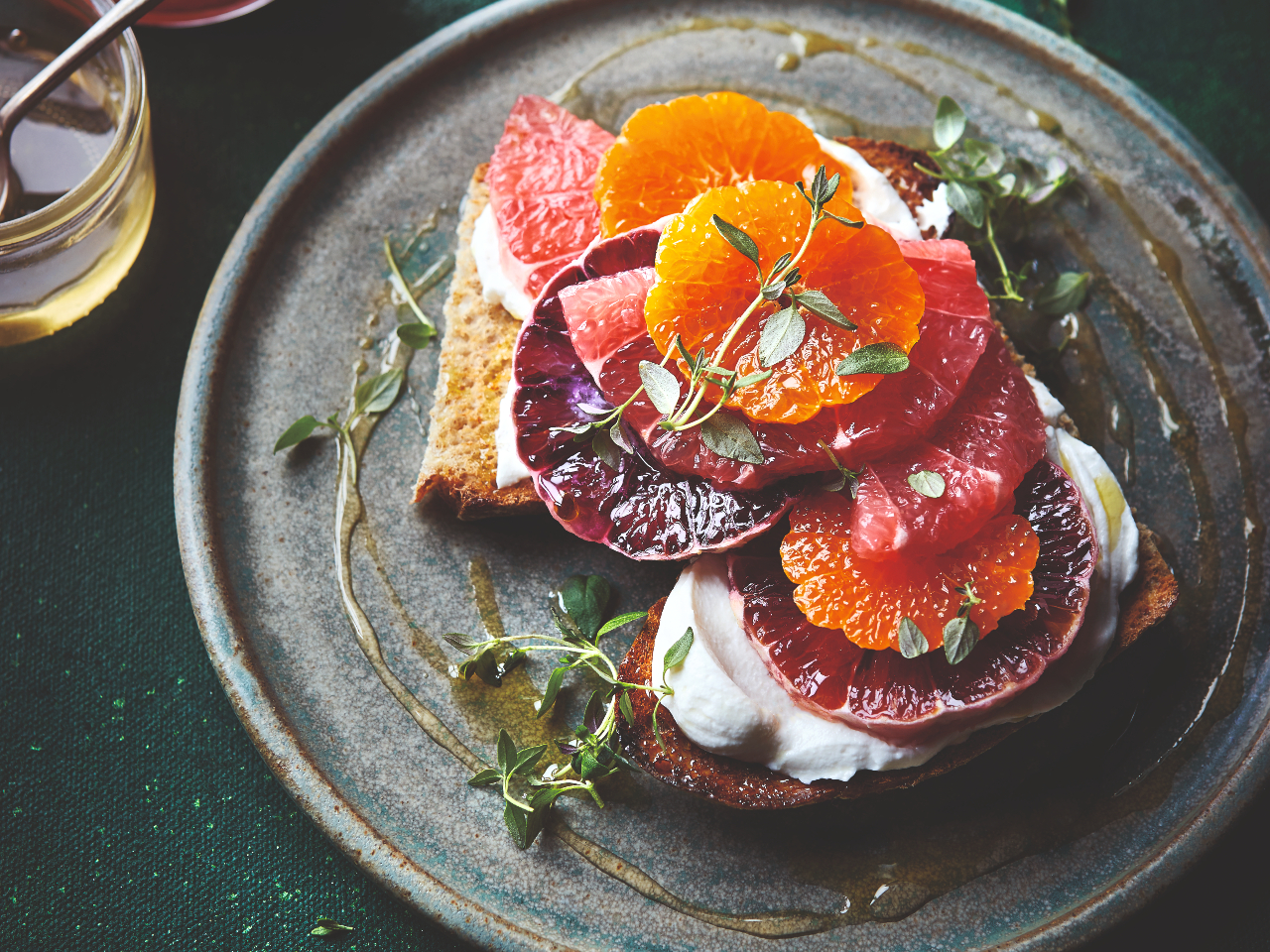 Winter citrus and whipped ricotta toast Recipe | M&S