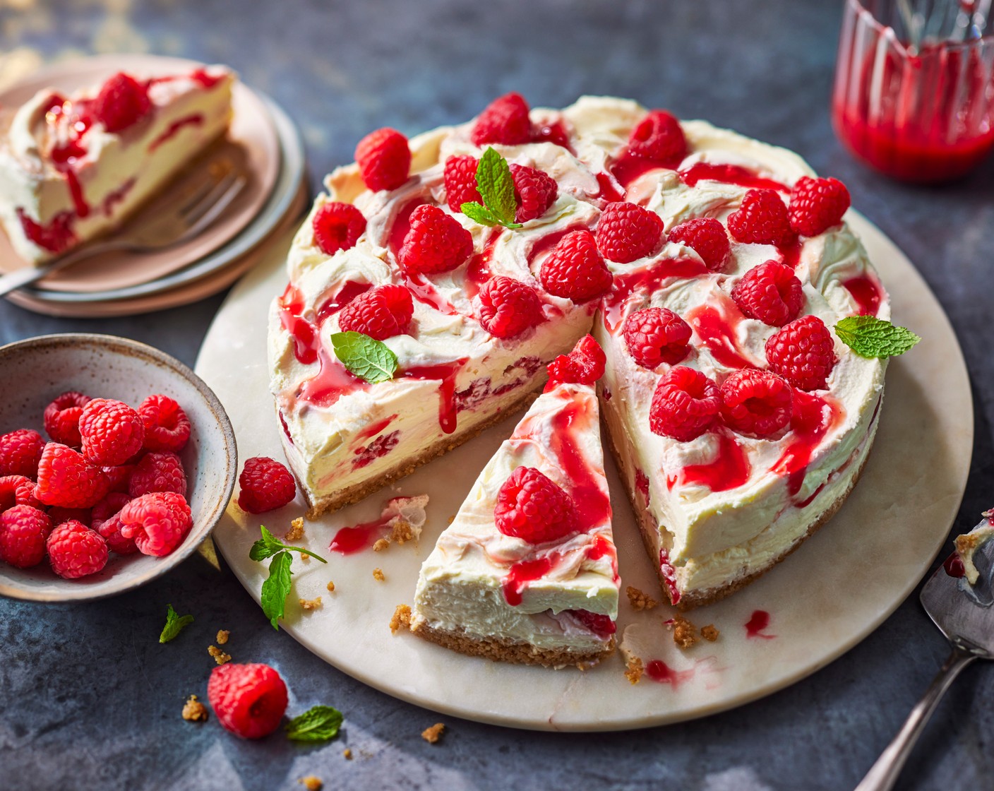 Sapphire Raspberry Ripple Cheesecake | Recipes | M&S Recipe | M&S