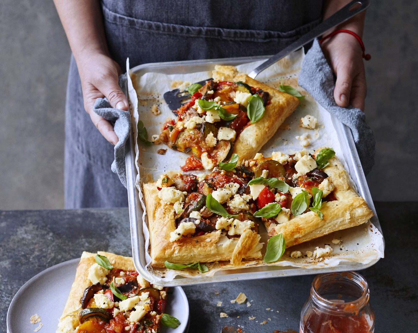 Cornish Cruncher cheddar Mediterranean veg tart Recipe | M&S