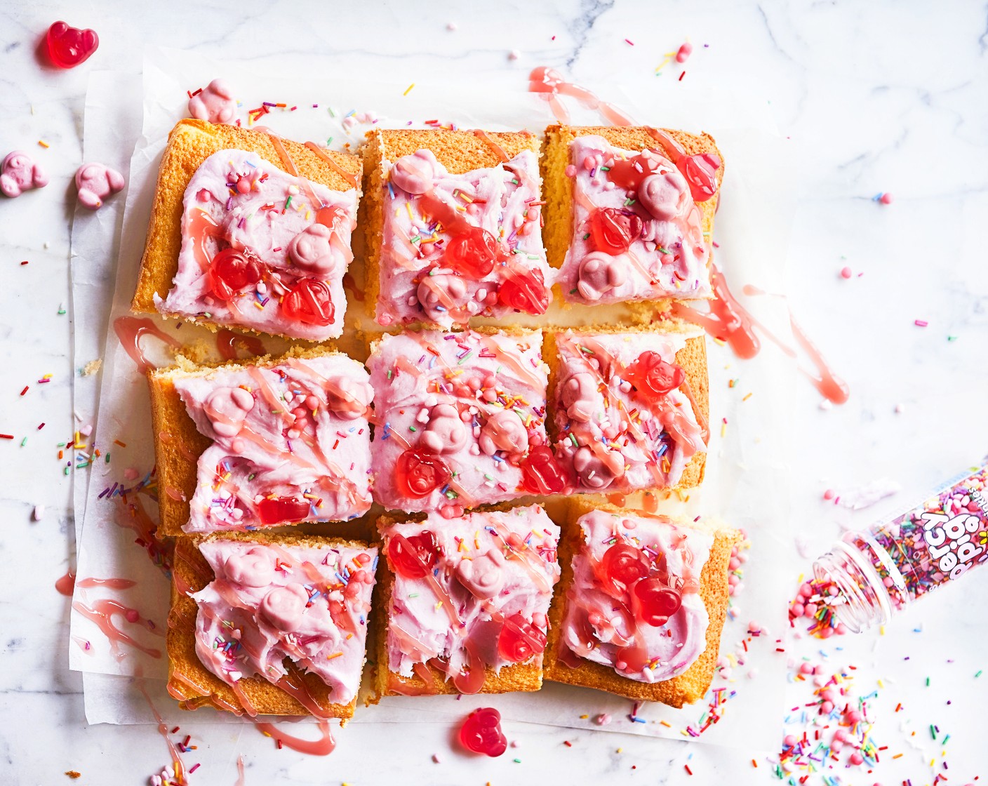 The Ultimate Percy Pig Traybake | Recipes | M&S Recipe | M&S