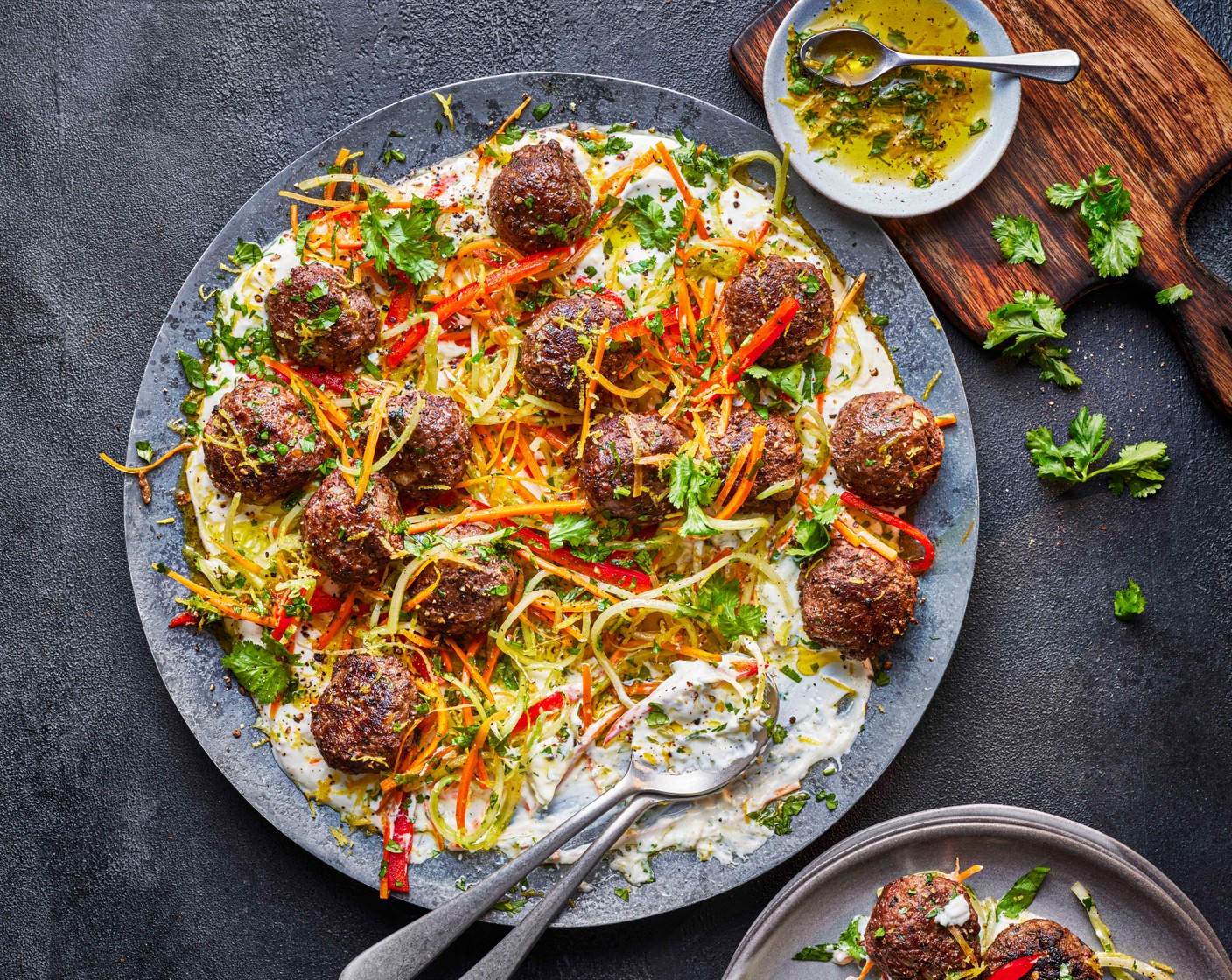 Spiced Beef Meatballs with Creamy Labneh | Recipes | M&S Recipe | M&S