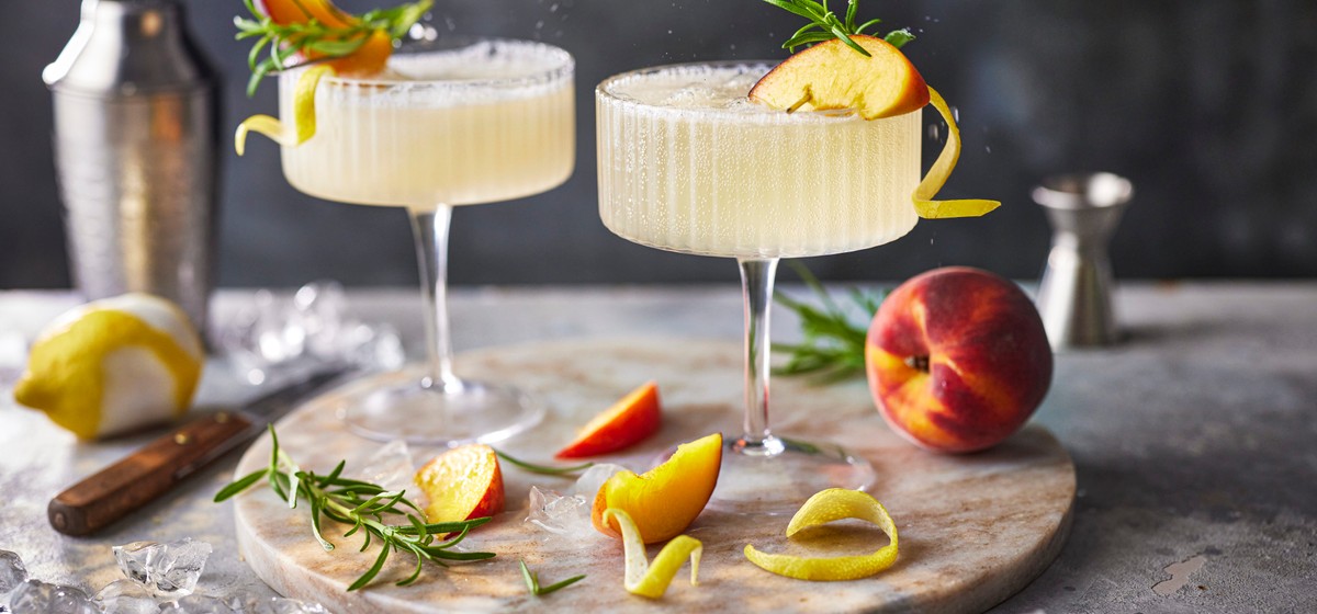 Peach and Rosemary Gin Fizz | Recipes | M&S Recipe | M&S