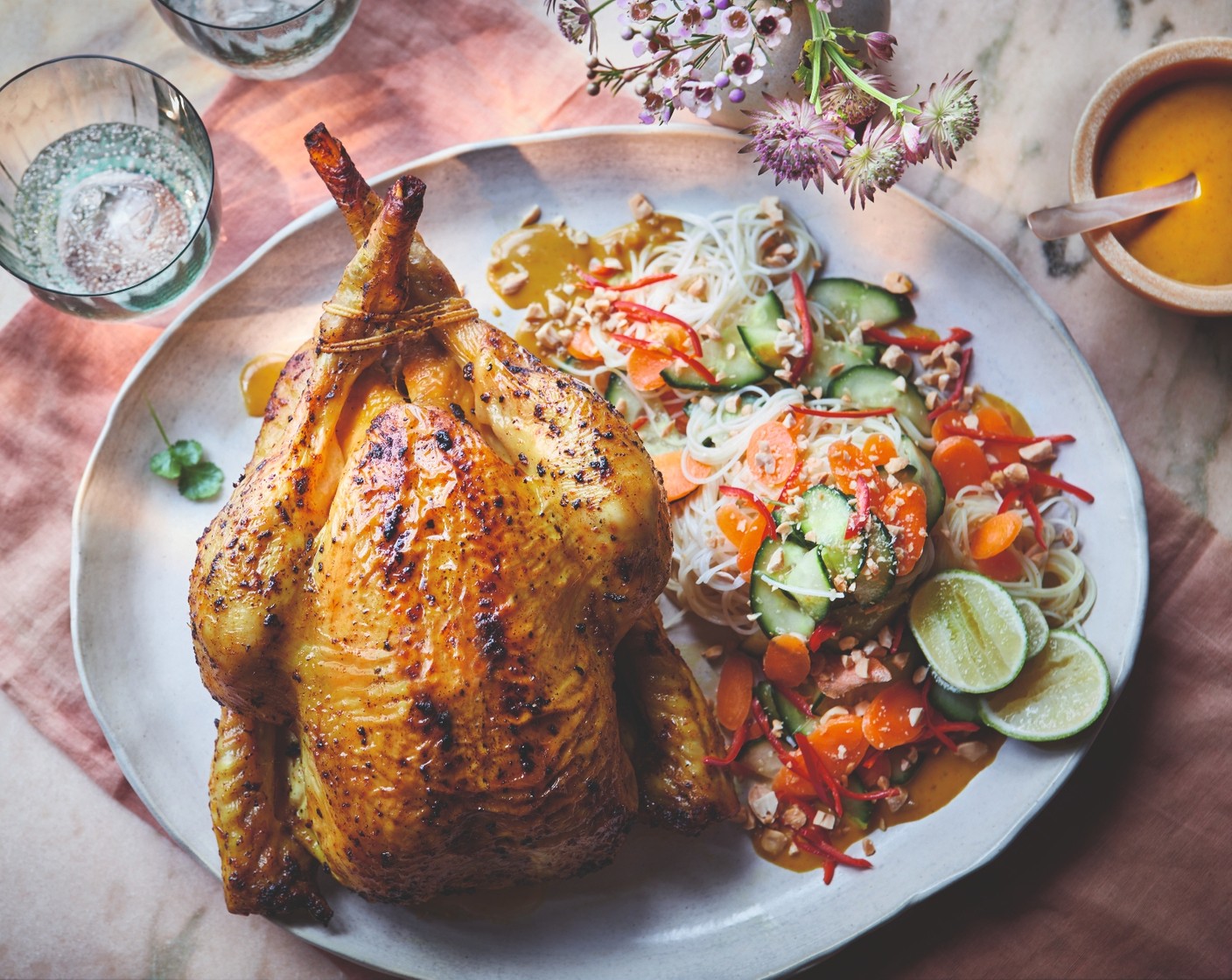 Satay-roast chicken with pickled salad Recipe | M&S