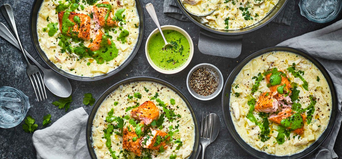 Cullen skink and Scottish salmon fillet Recipe | M&S