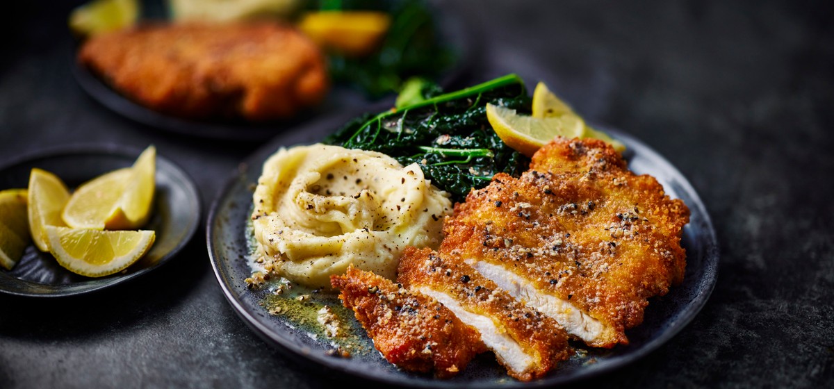 Tom Kerridge's Chicken Schnitzel with Truffle and Mash Recipe | M&S ...