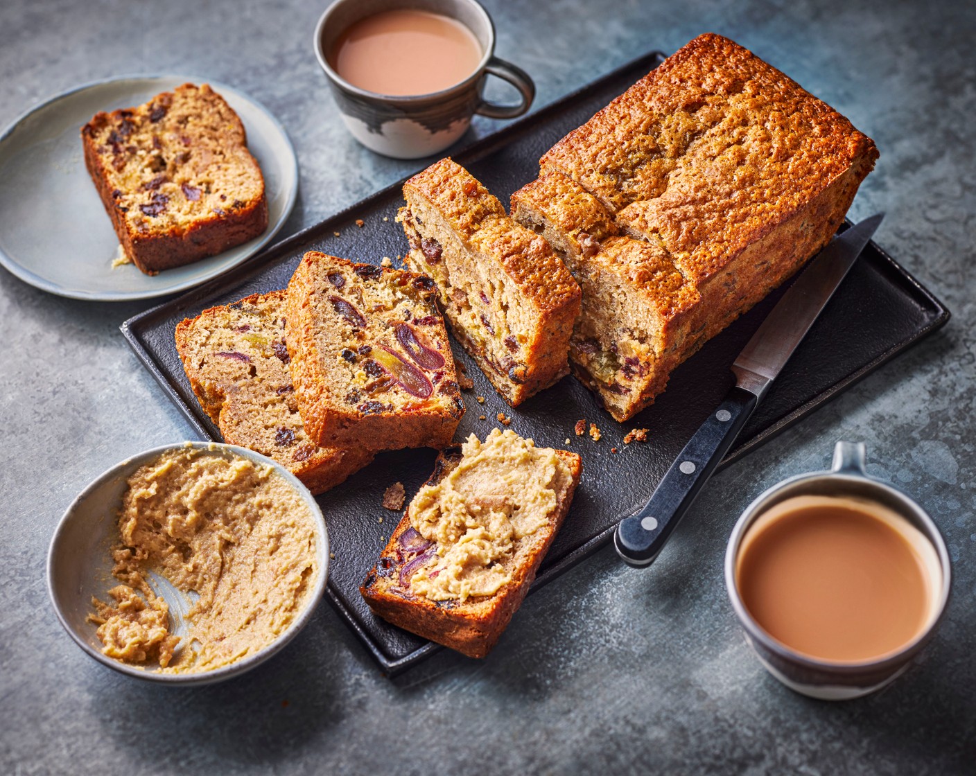 Old-School Tea Loaf with Biscuit Butter | Recipes | M&S Recipe | M&S