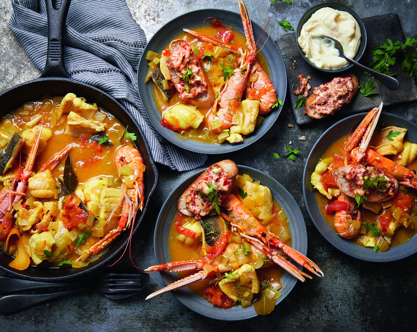 Bourride soup sea bass, sole and langoustines | Recipes | M&S Recipe | M&S