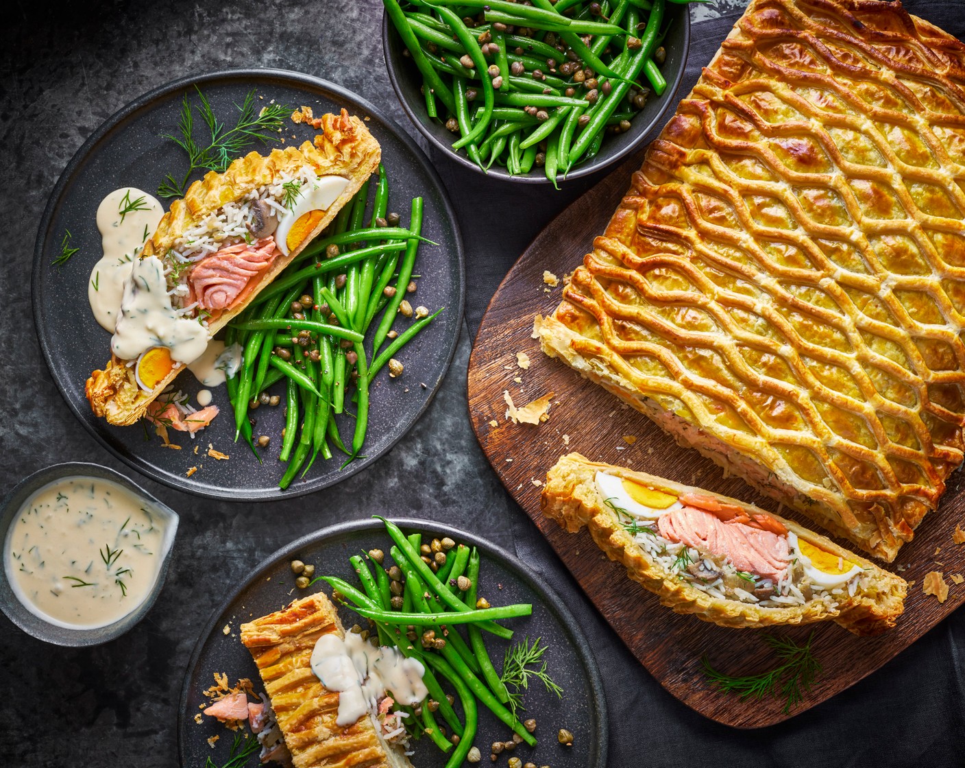 Salmon Coulibiac with Champagne Velouté | Recipes | M&S Recipe | M&S