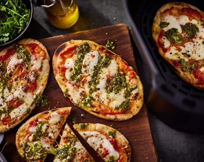 Air Fryer Pitta Bread Pesto Pizzas Recipe | M&S Recipe | M&S