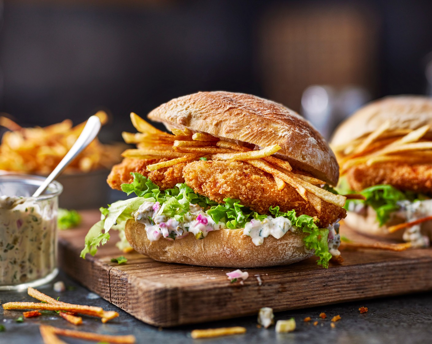 Panko Fish Finger Sandwiches with Shoe-String Fries | Recipes | M&S ...