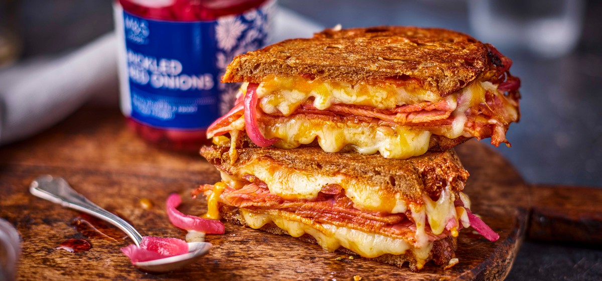 Three-cheese and spiced ham toastie Recipe | M&S