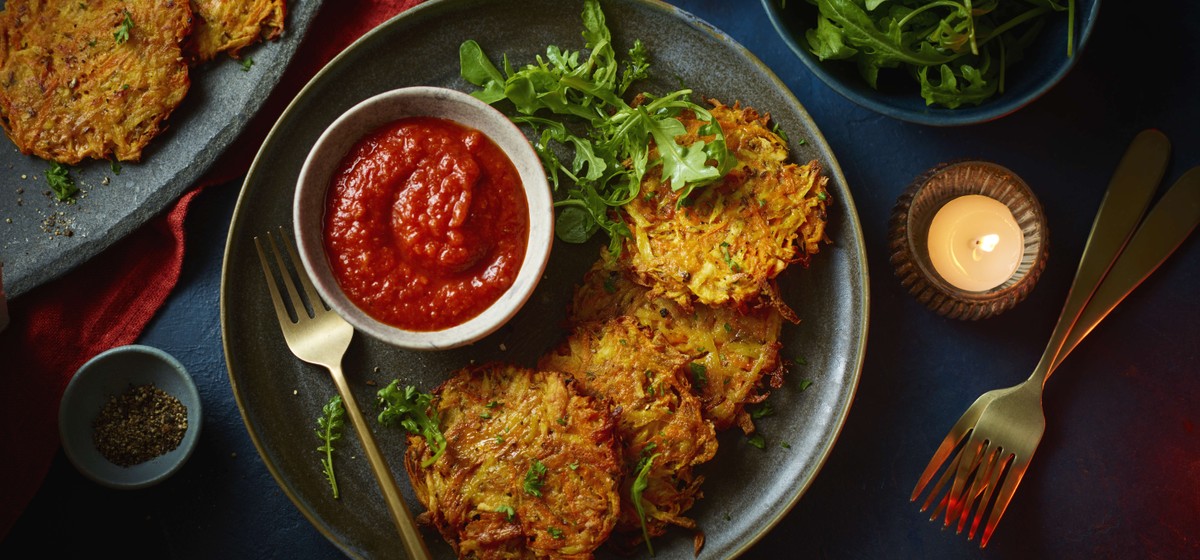 Parsnip and carrot rosti with Calabrian chilli and fennel ragu Recipe | M&S