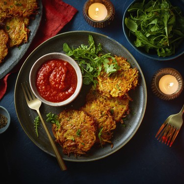 Parsnip and carrot rosti with Calabrian chilli and fennel ragu Recipe | M&S