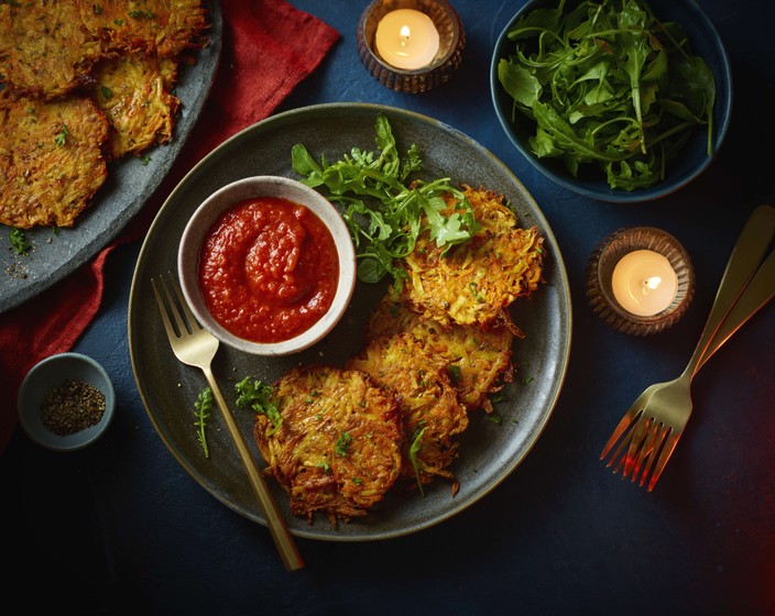 Parsnip and carrot rosti with Calabrian chilli and fennel ragu Recipe | M&S