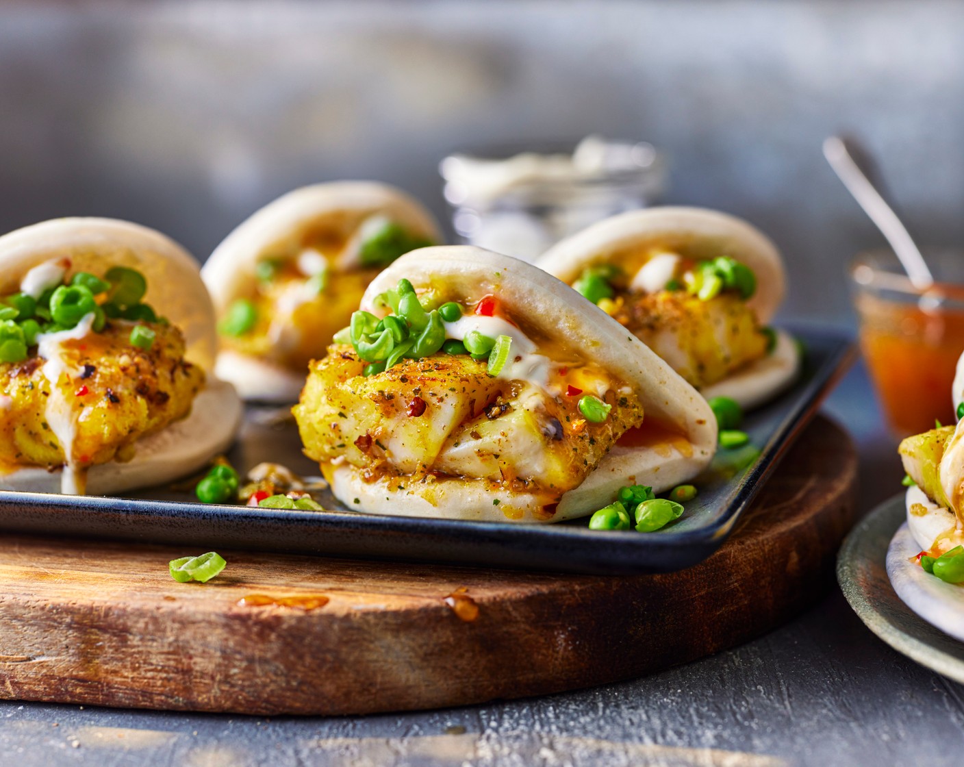 Coconut and Lime Fish Bao Buns with Pea Salsa | Recipes | M&S Recipe | M&S