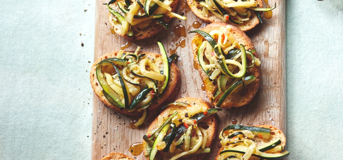 Slow-Cooked Courgette Bruschetta | Recipes | M&S Recipe | M&S