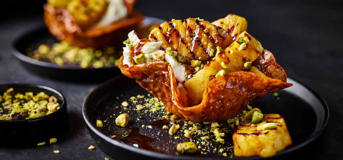 Caramelised Rum Pineapple Brandy Baskets Recipe | M&S Recipe | M&S
