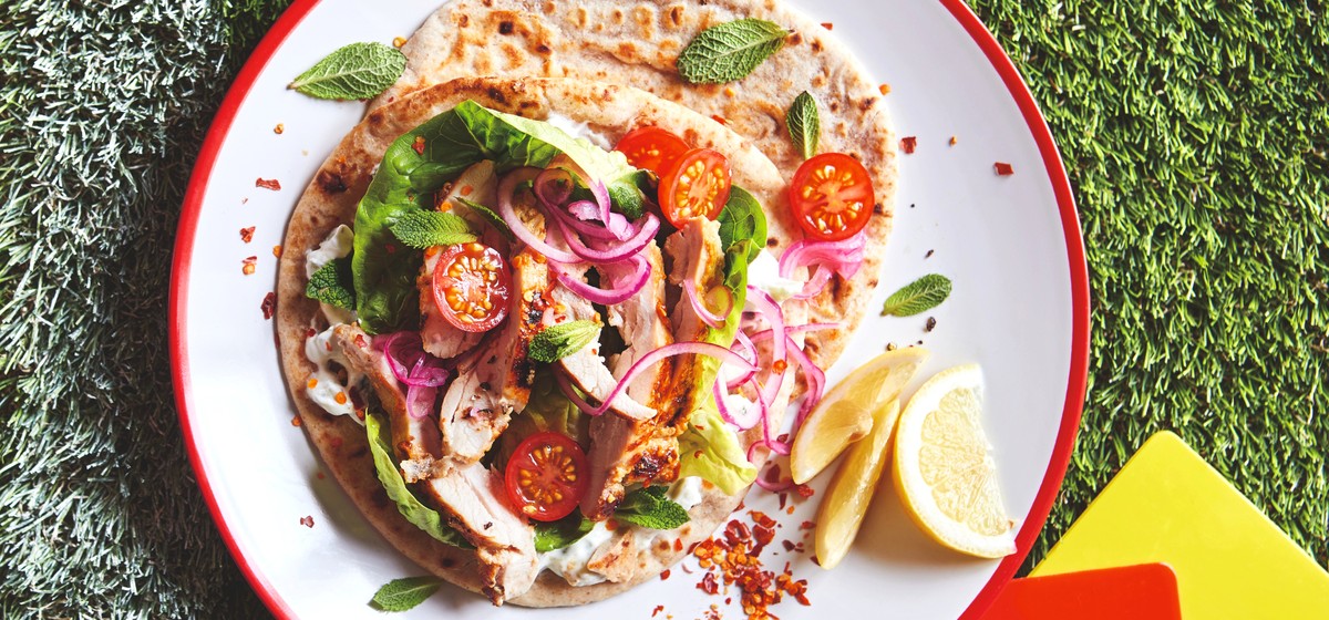 Greek-Style Chicken Flatbreads with Tzatziki | Recipes | M&S Recipe | M&S