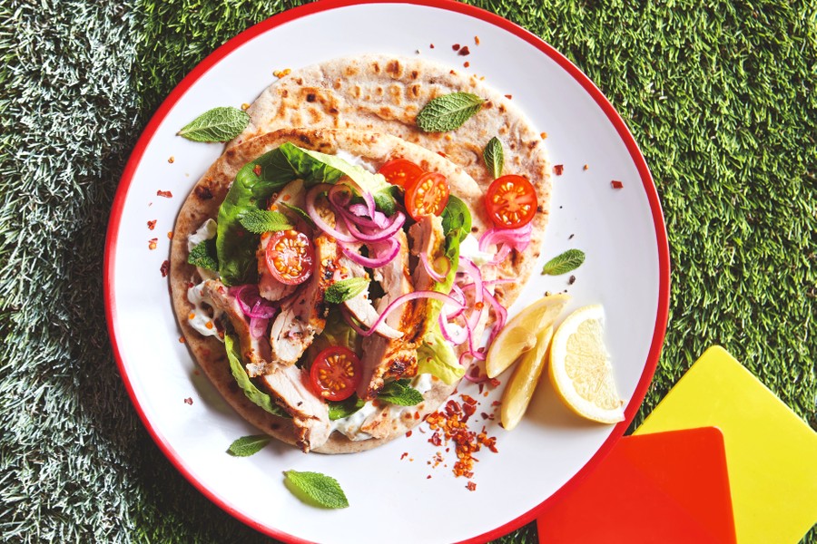 Greek-Style Chicken Flatbreads with Tzatziki | Recipes | M&S Recipe | M&S