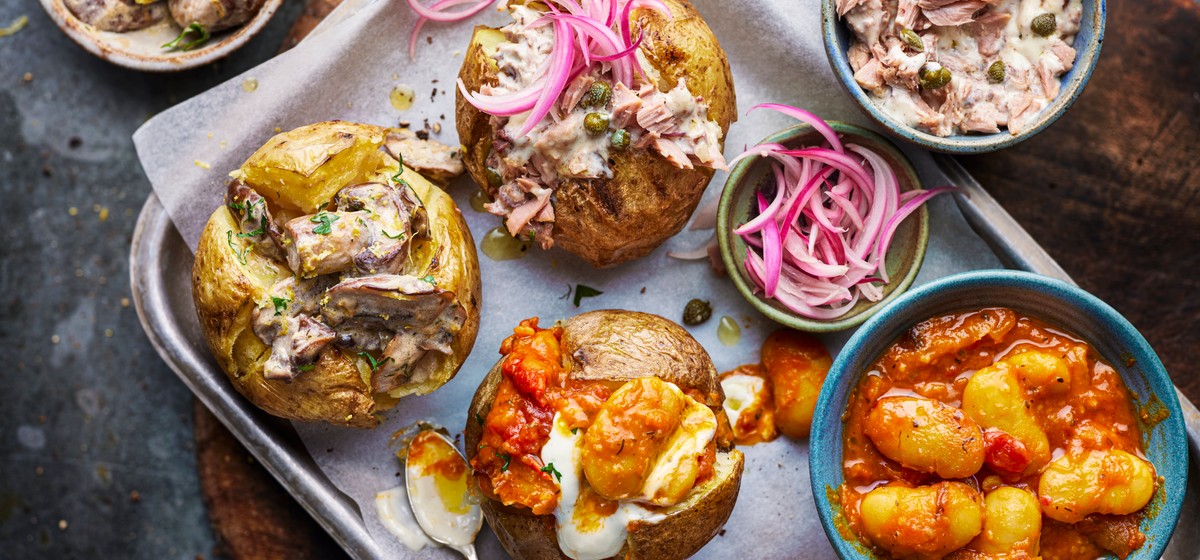 Jacket Potatoes and Three Levelled-up Toppings | Recipes | M&S Recipe | M&S
