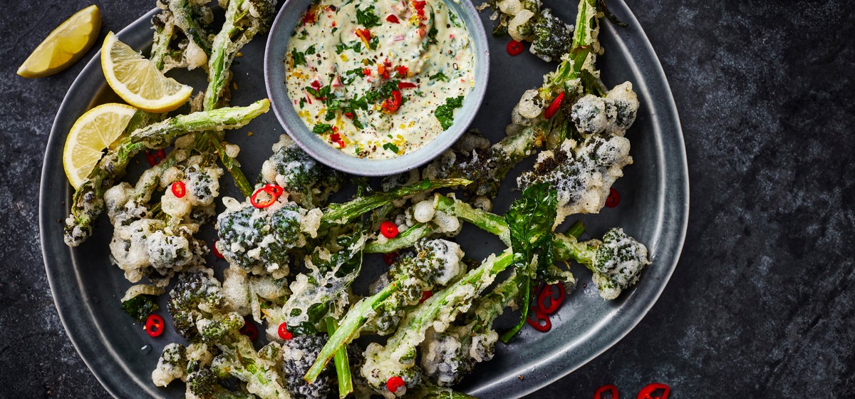 Tom Kerridge's Purple Sprouting Broccoli Tempura Recipe | M&S Recipe | M&S